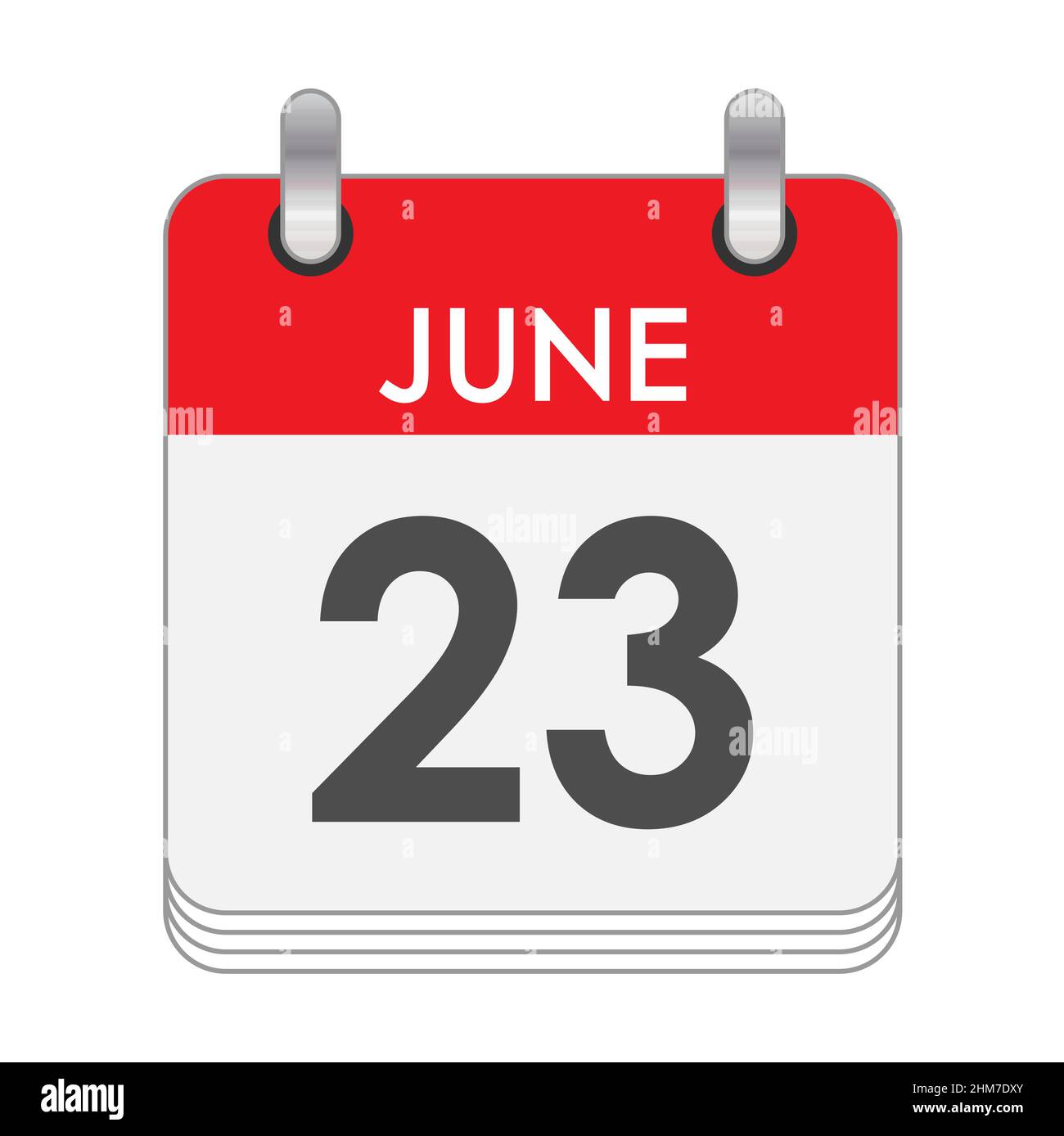 JUNE 23. A leaf of the flip calendar with the date of JUNE 23. Flat ...