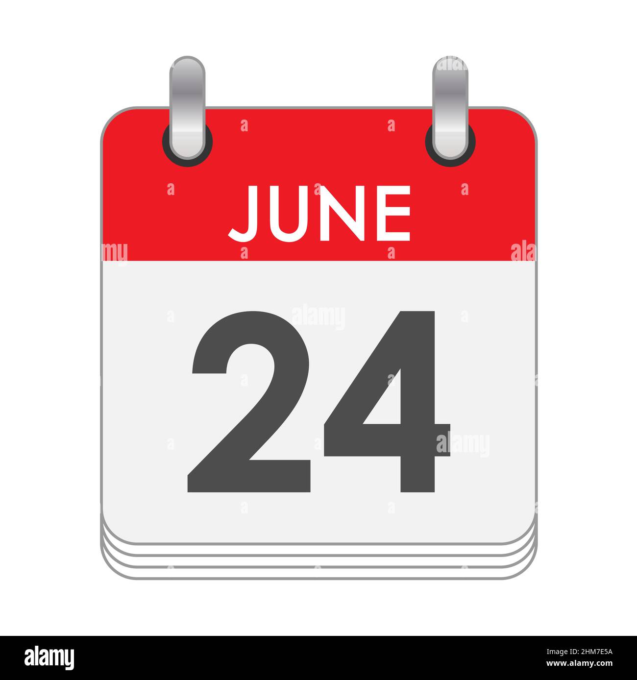 JUNE 24. A leaf of the flip calendar with the date of JUNE 24. Flat ...
