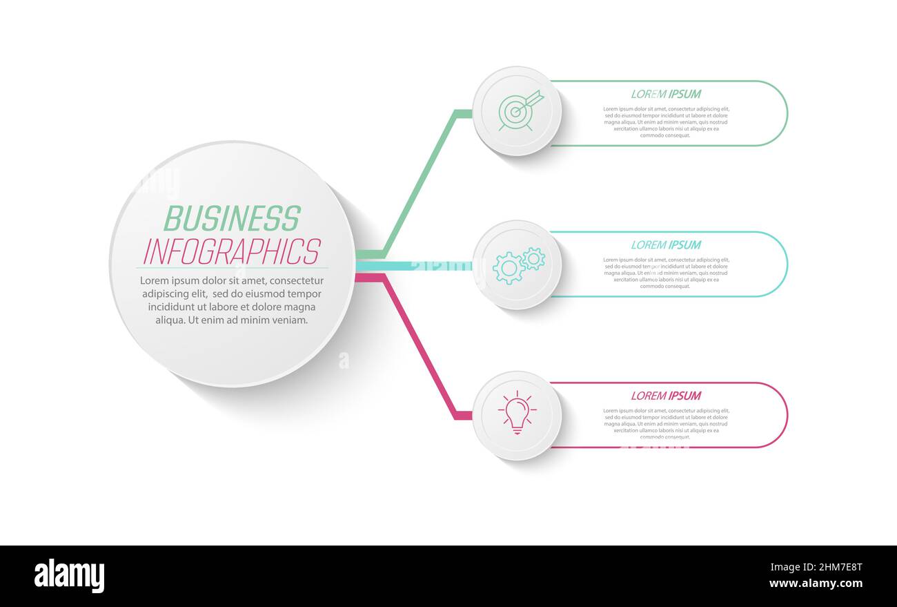 Infographics 3 step. Visualization of business data, projects ...