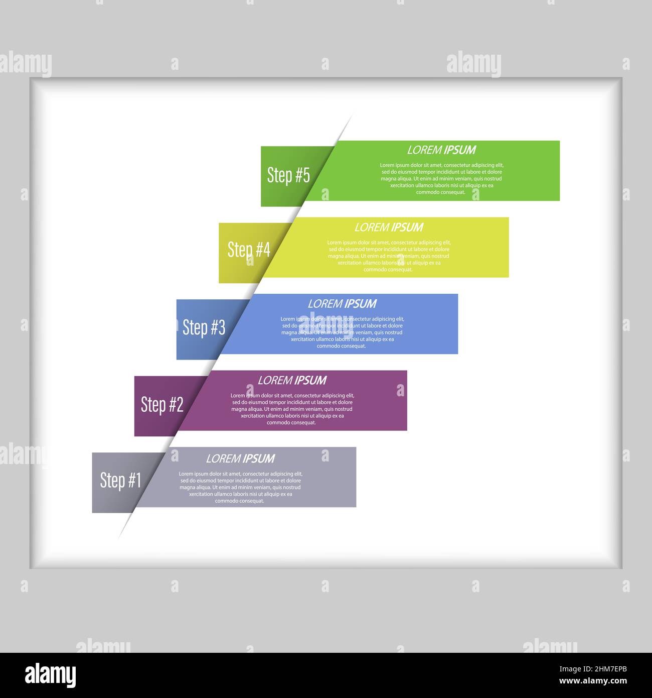 5 stages of development, improvement or training. Infographics with ...