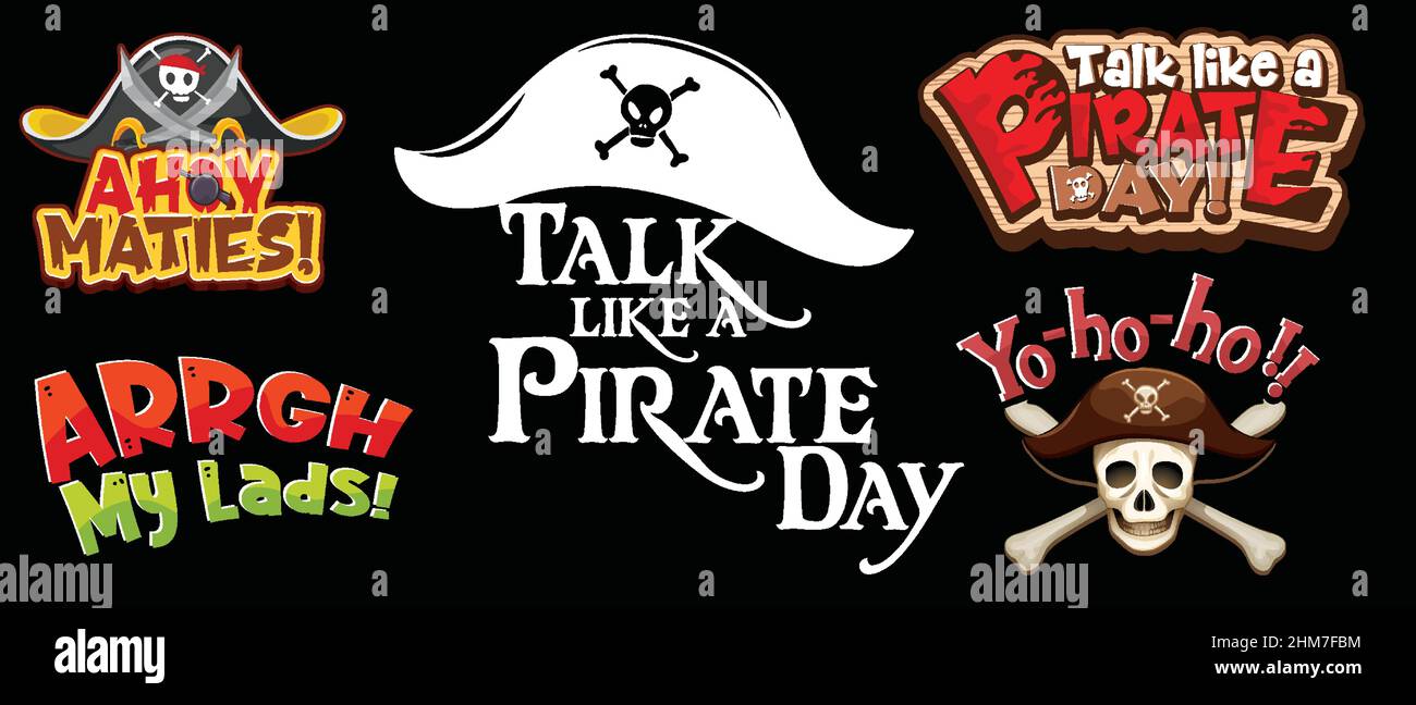 Set of pirate phrases banners illustration Stock Vector Image & Art - Alamy