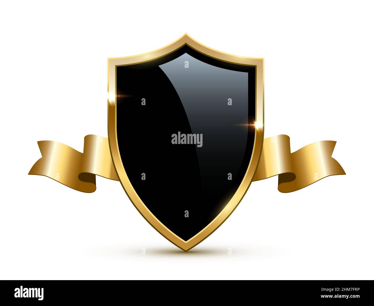 Medieval gold shield gold ribbon Stock Vector Images - Alamy