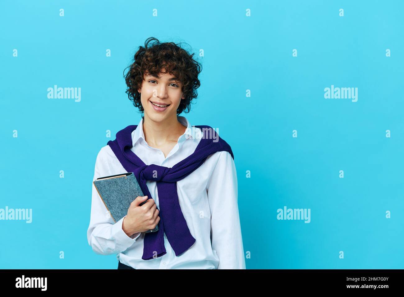 guy education with notepad hand gesture Lifestyle school Stock Photo ...