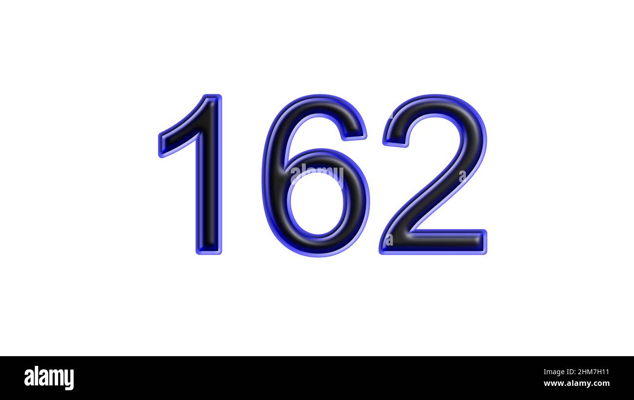 blue 162 number 3d effect white background Stock Photo - Alamy