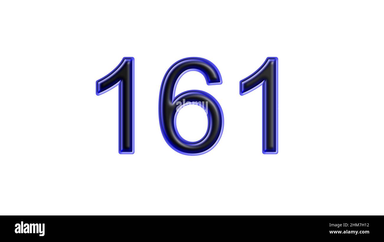 blue 161 number 3d effect white background Stock Photo - Alamy