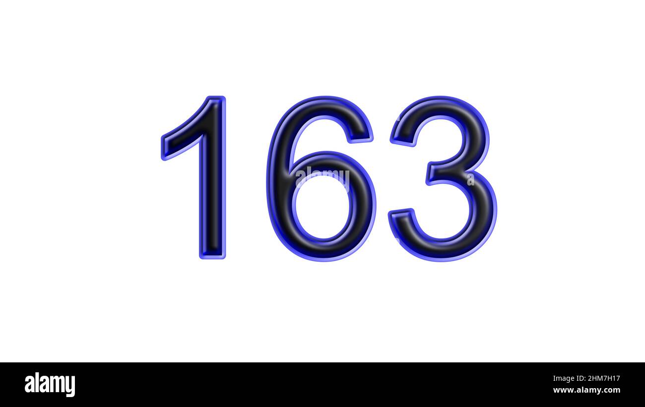 blue 163 number 3d effect white background Stock Photo - Alamy