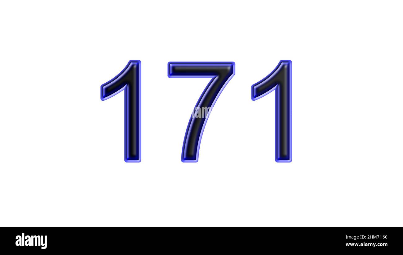 blue 171 number 3d effect white background Stock Photo - Alamy