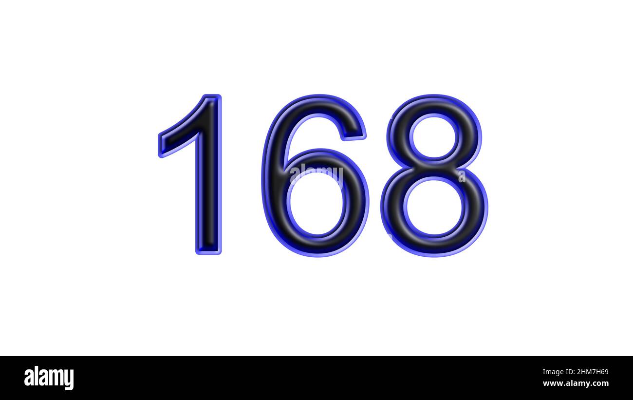 blue 168 number 3d effect white background Stock Photo - Alamy