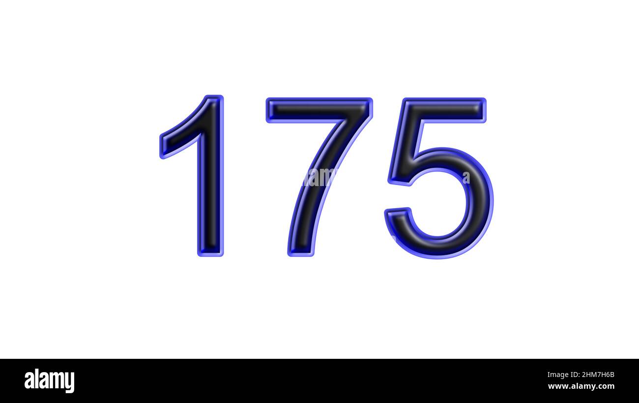 blue 175 number 3d effect white background Stock Photo - Alamy