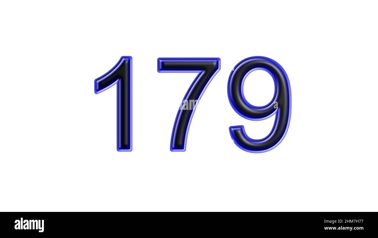 blue 179 number 3d effect white background Stock Photo - Alamy