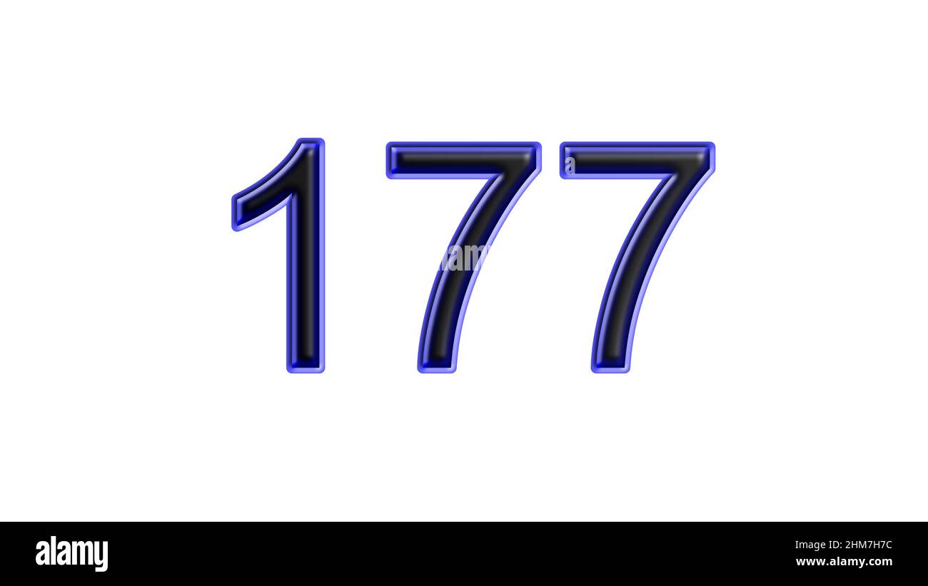 blue 177 number 3d effect white background Stock Photo - Alamy