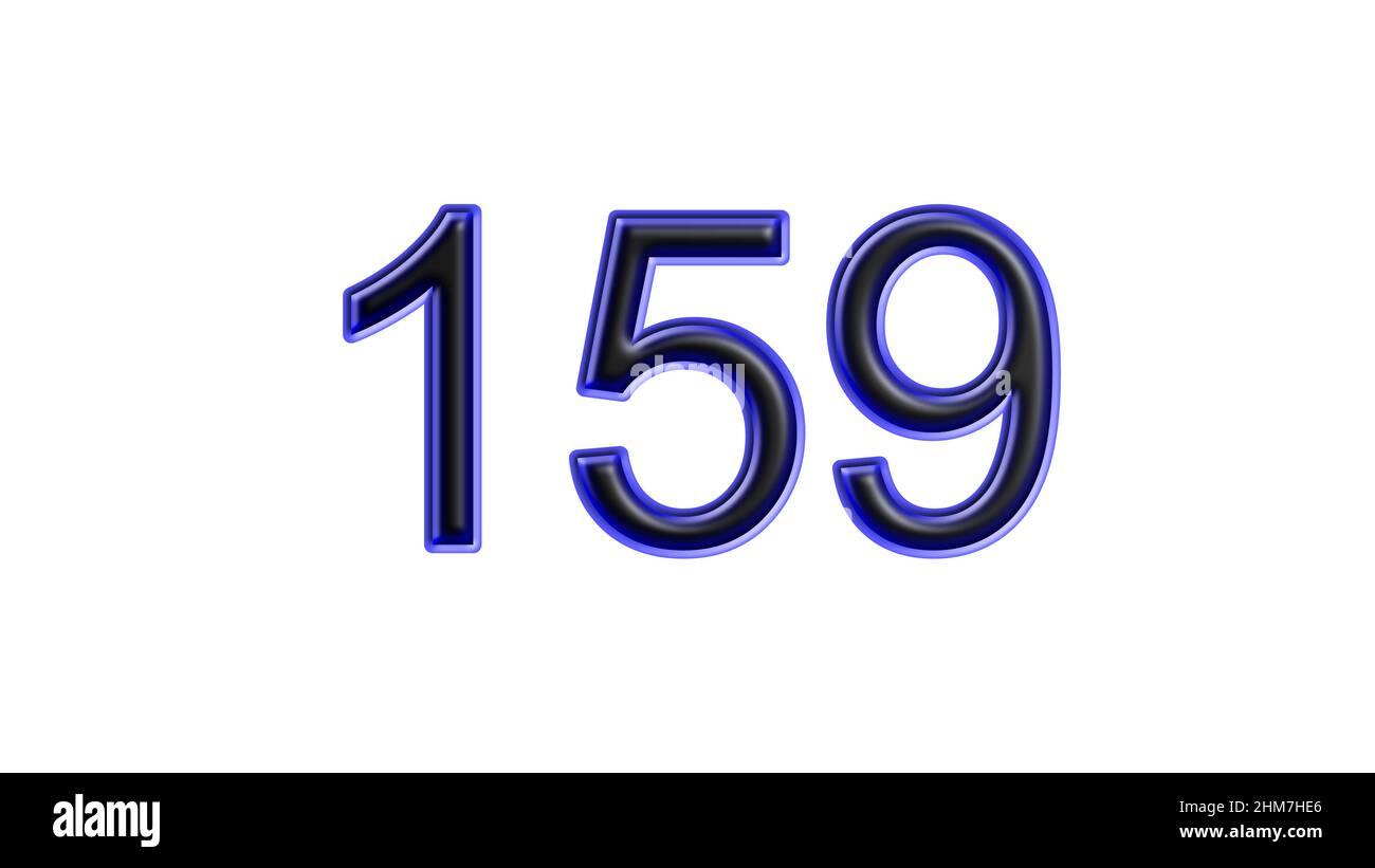 blue 159 number 3d effect white background Stock Photo - Alamy