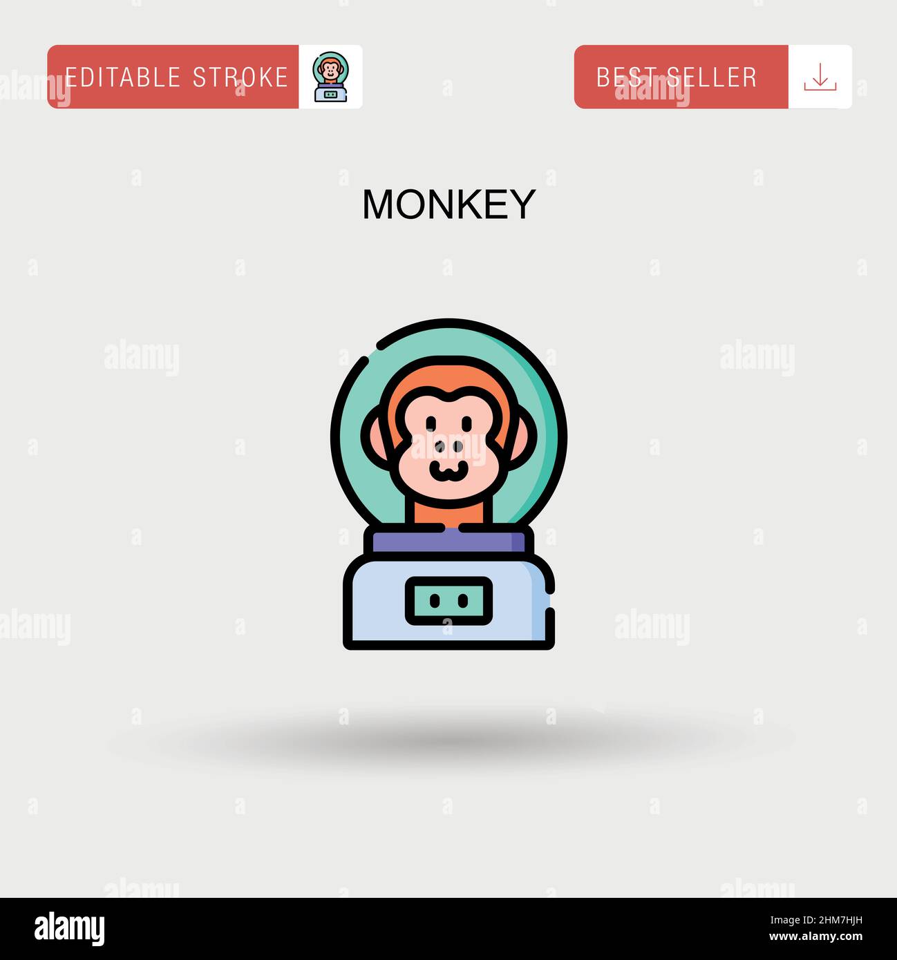 Monkey Simple vector icon Stock Vector Image & Art - Alamy