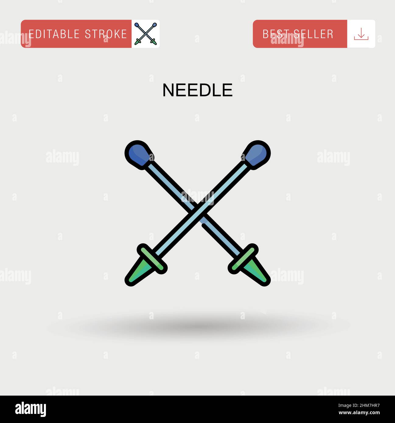 Needle Simple vector icon Stock Vector Image & Art - Alamy