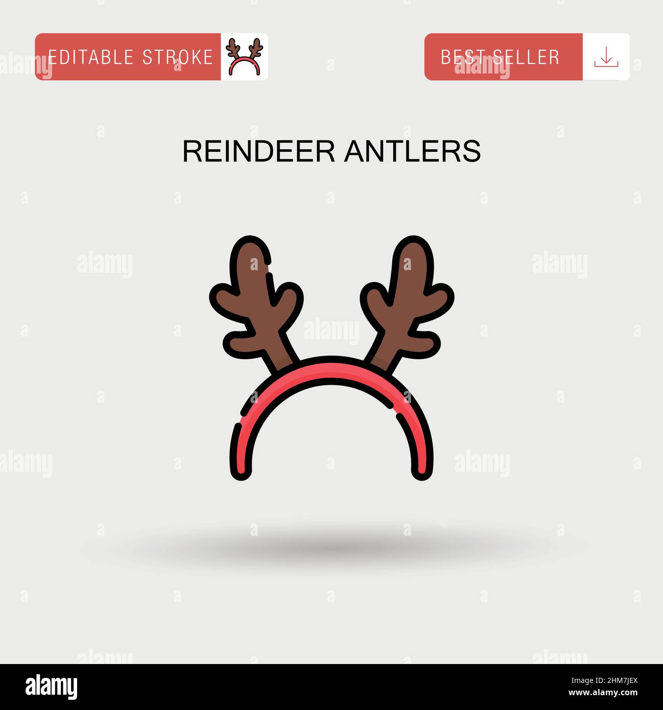Funny reindeer horns headband Stock Vector Images - Alamy