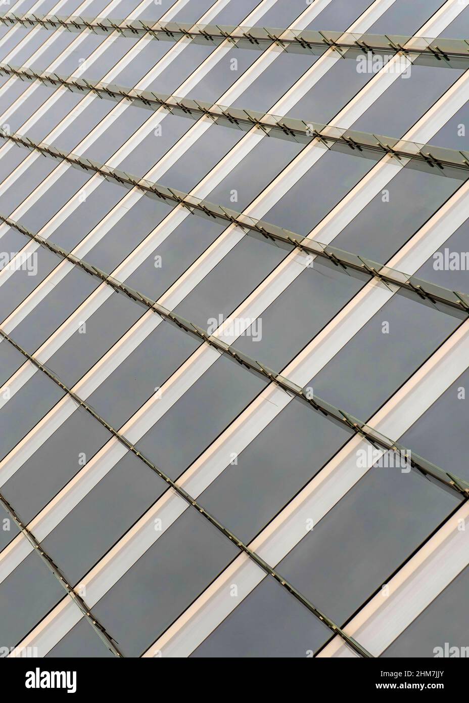 Vertical Tinted glass curtain wall of a building with vertical glass ...