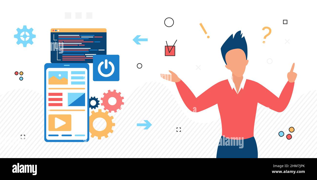 Development interface mobile application designer work. Optimizing user ...