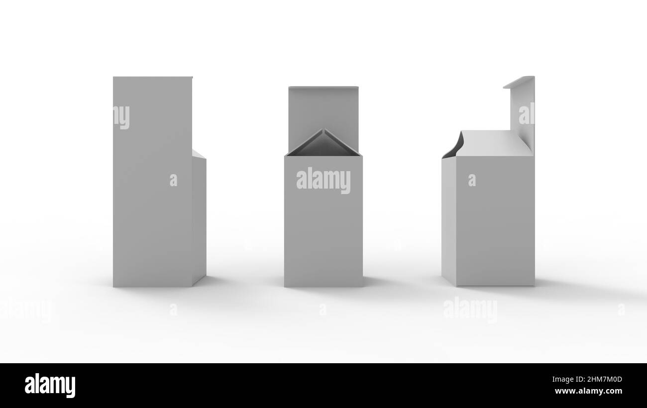 3D rendering of a design mockup template of a cardboard product ...