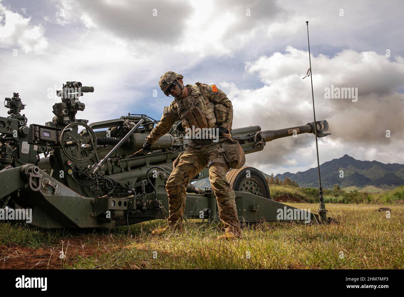 A U.S. Army Soldier with 2nd Battalion, 11th Field Artillery Regiment ...