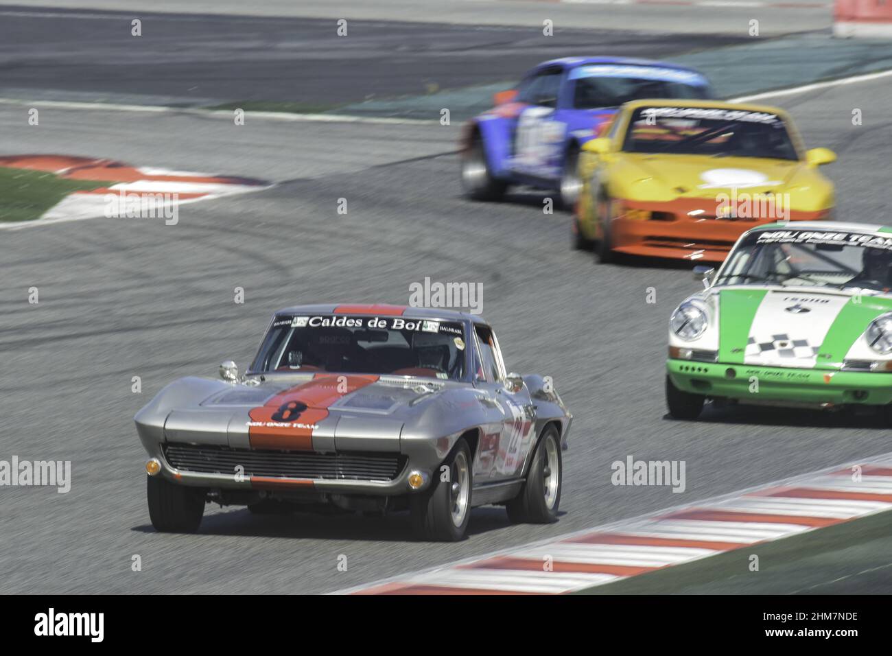 Chevrolet Corvette Stingray cars on asphalt racing track Stock Photo ...