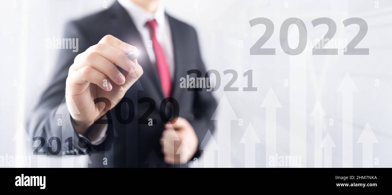 2022 concept. Graph of economics growth. Corpotare concept new year ...