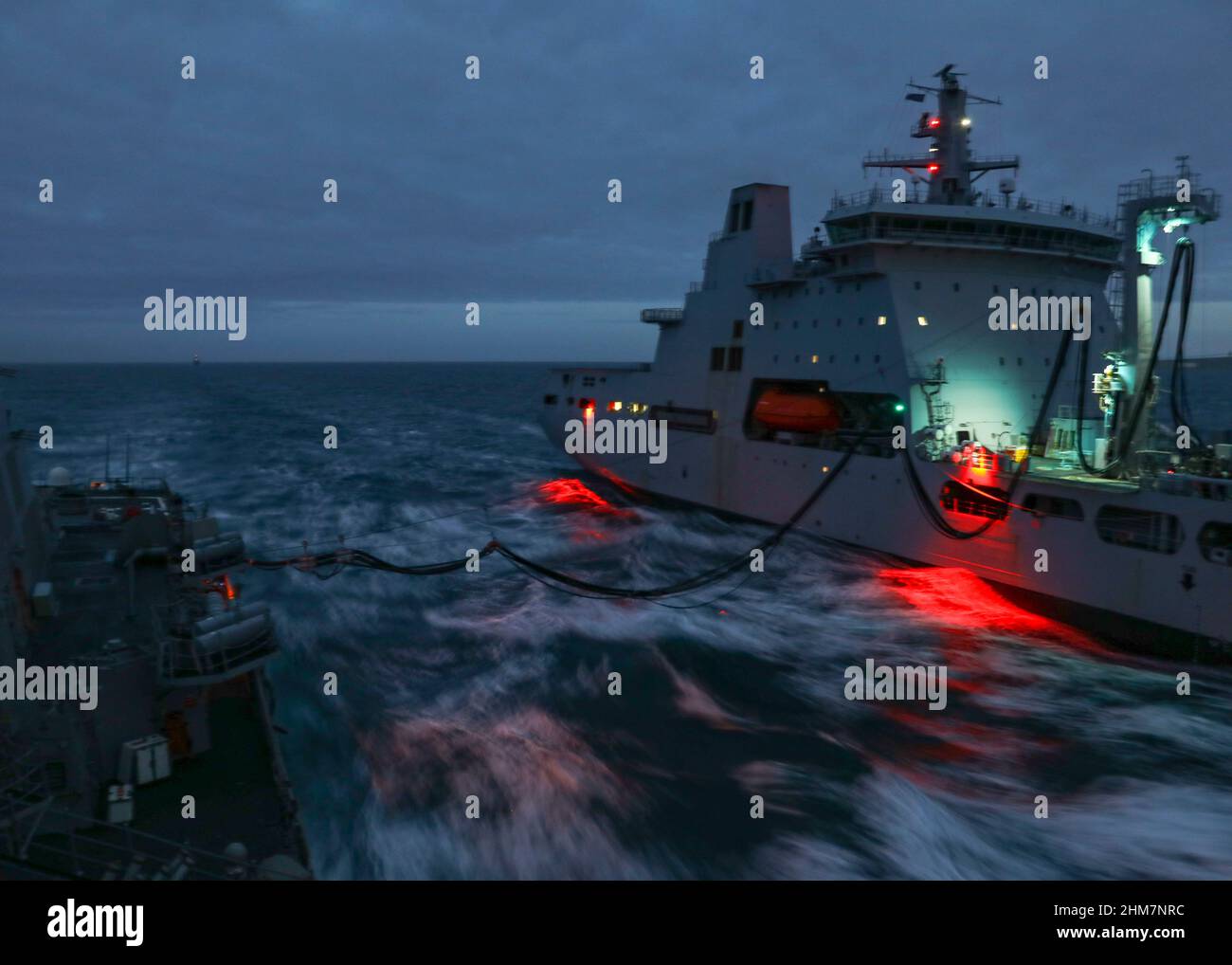 NORTH ATLANTIC (Feb. 3, 2022) – The Royal RFA Tiderace transfers fuel ...