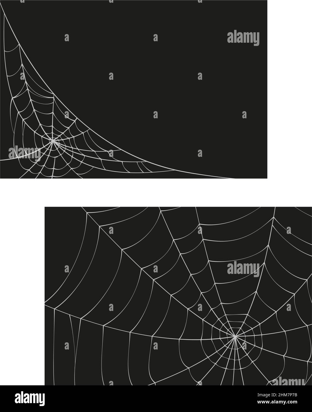 Scary spider web. White cobweb silhouette isolated on black background ...