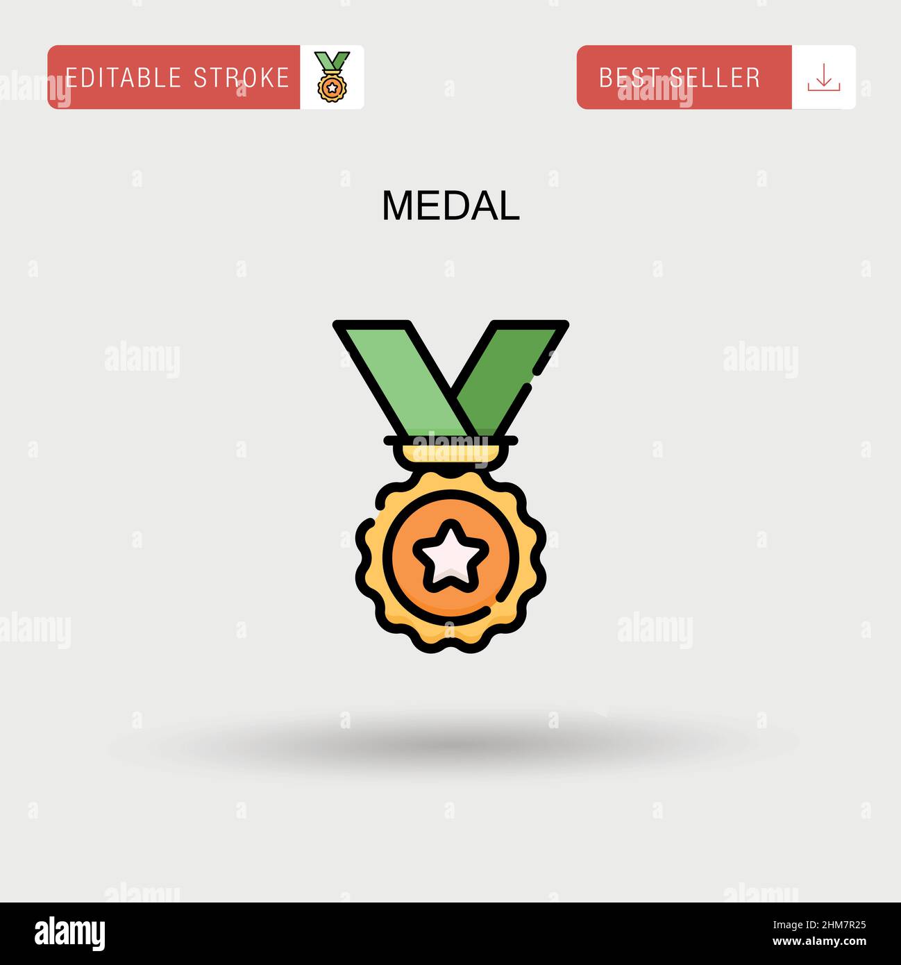 Medal Simple vector icon Stock Vector Image & Art - Alamy