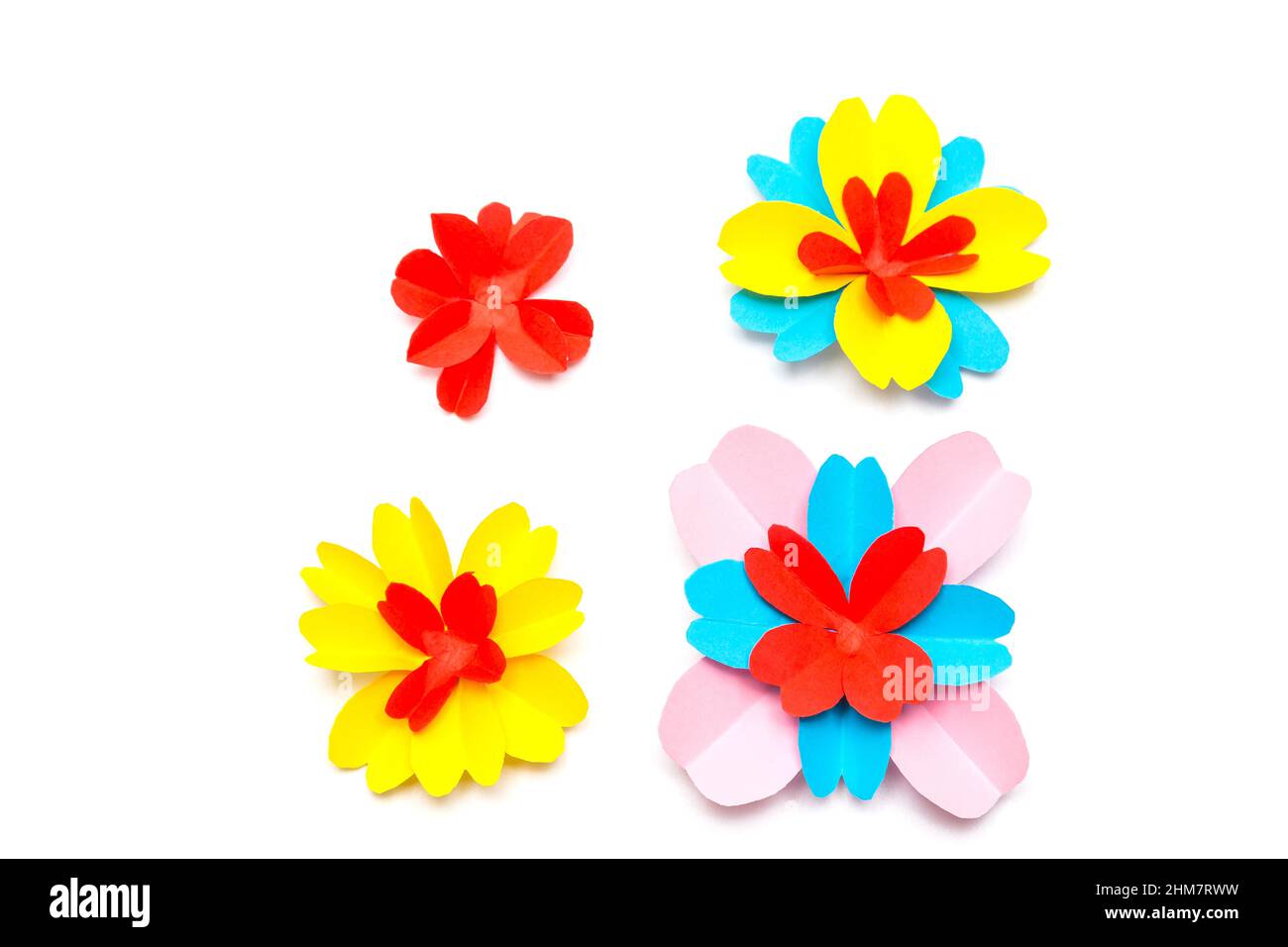 Paper flower isolated on white background Stock Photo - Alamy