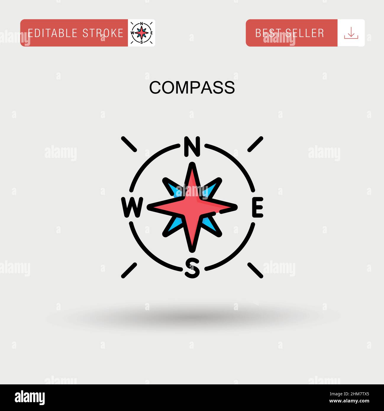 Compass Simple vector icon Stock Vector Image & Art - Alamy