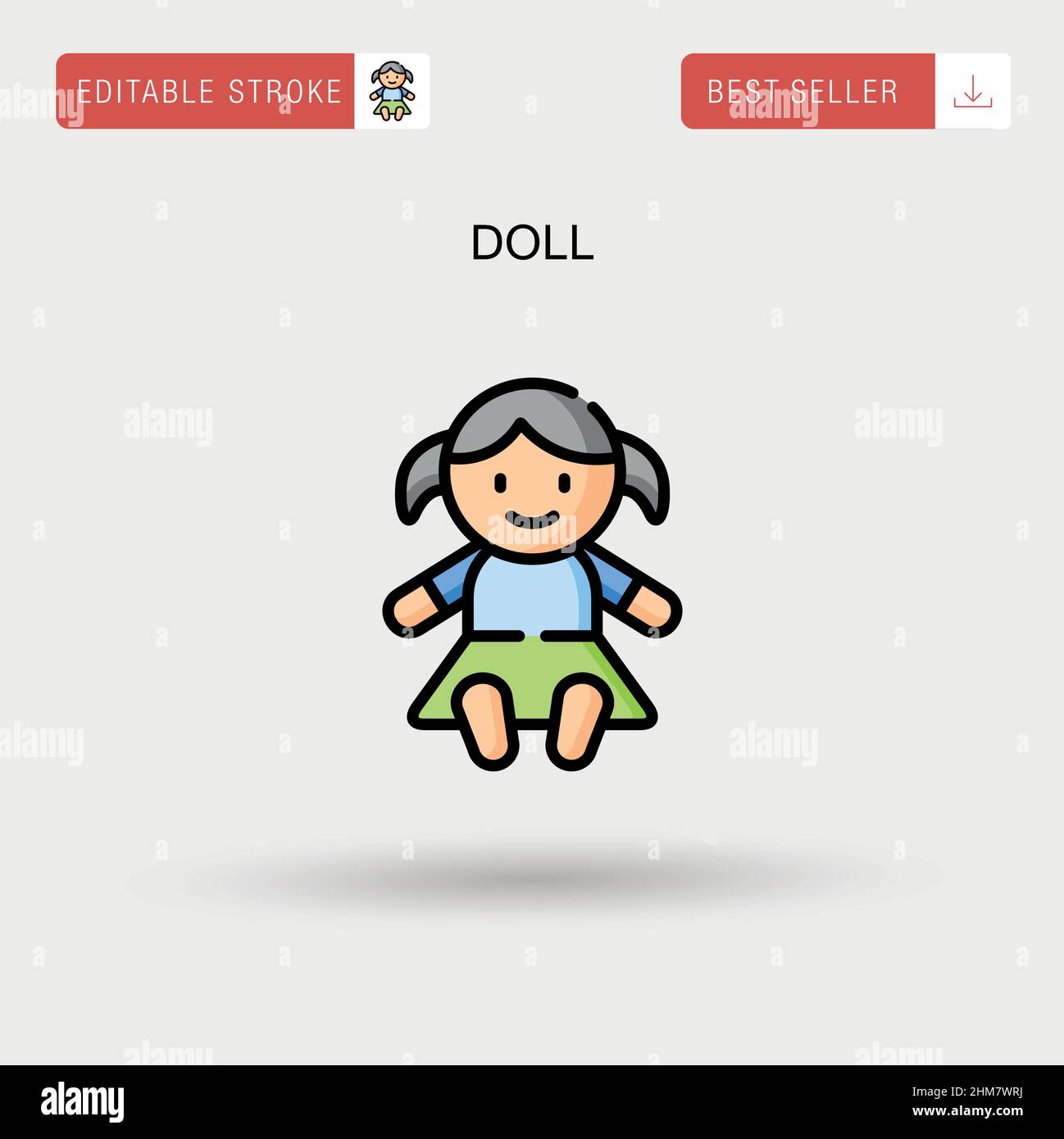 Doll Simple vector icon Stock Vector Image & Art - Alamy