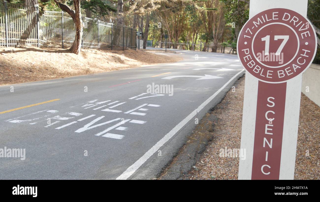 Scenic 17-mile drive, Monterey peninsula, Big Sur, California, USA ...