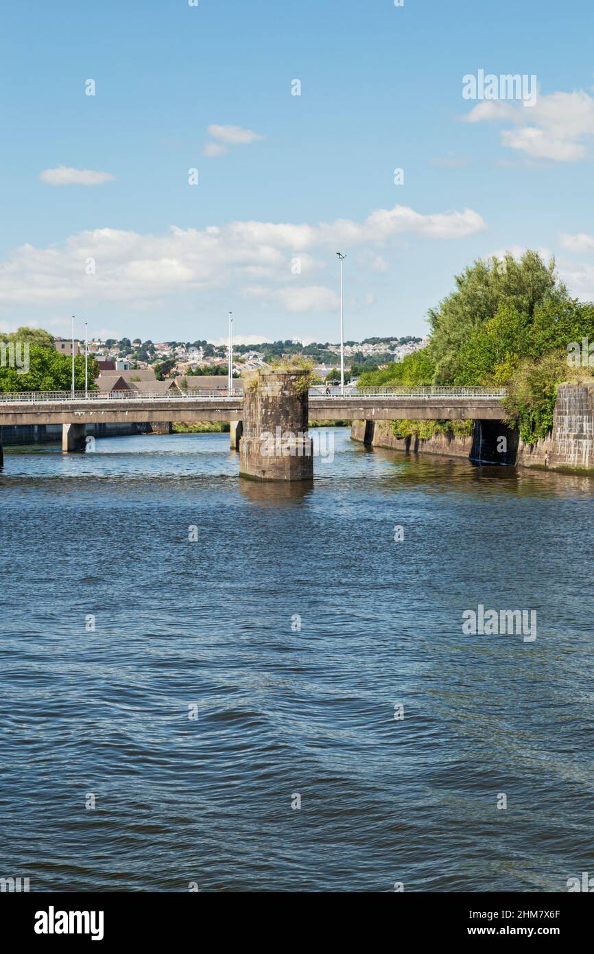 Road bridge over River Tawe at Swansea, Swansea, South Wales, UK Stock ...