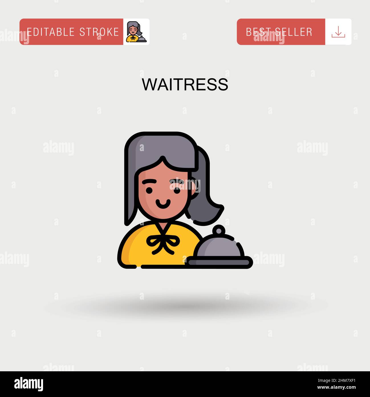 Waitress Simple vector icon Stock Vector Image & Art - Alamy