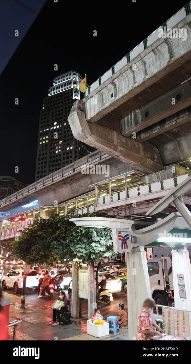 Asoke BTS Station with the Exchange Building in the Background Bangkok ...
