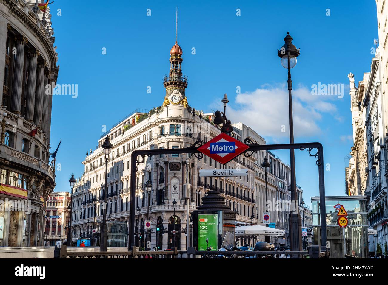 Madrid, Spain - October 3, 2020: Cityscape of Central Madrid. Metro ...