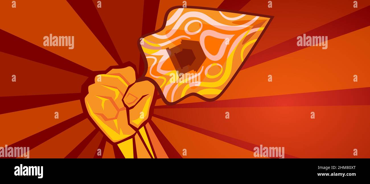 Cultural revolution of java indonesia hand holding gunungan wayang ...