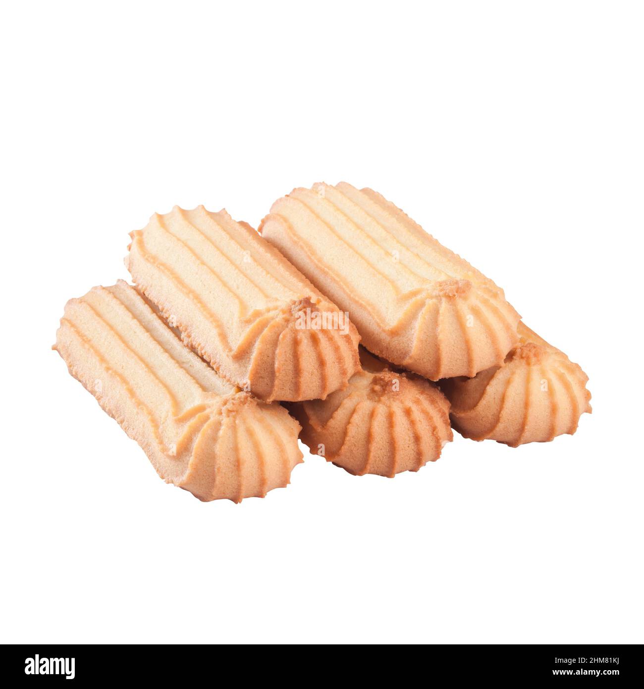 Stack of crunchy shortbread cookies isolated on white background Stock ...