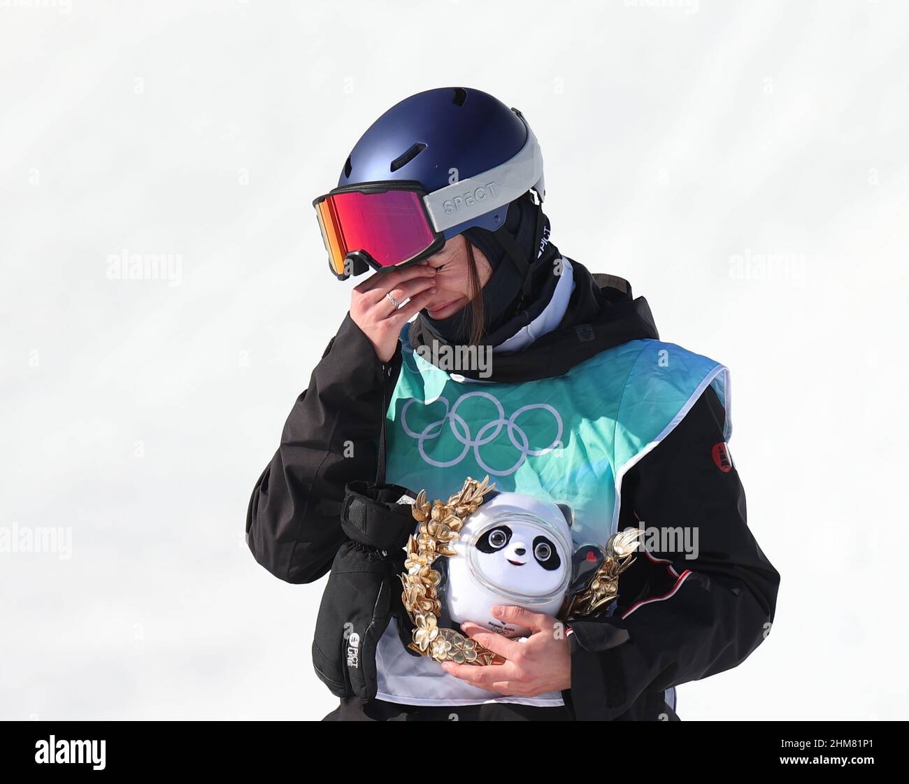 Beijing, China. 8th Feb, 2022. Mathilde Gremaud of Switzerland reacts ...