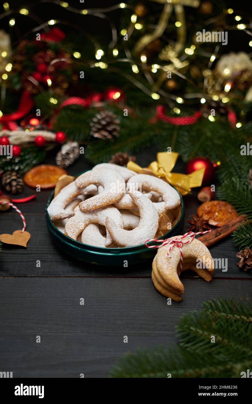 Gift box full of Traditional German or Austrian Vanillekipferl vanilla ...