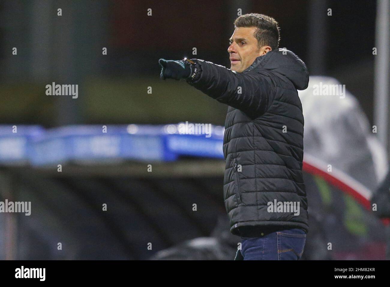 Spezia’s Italian coach Thiago Motta gesticulate during the Serie A ...