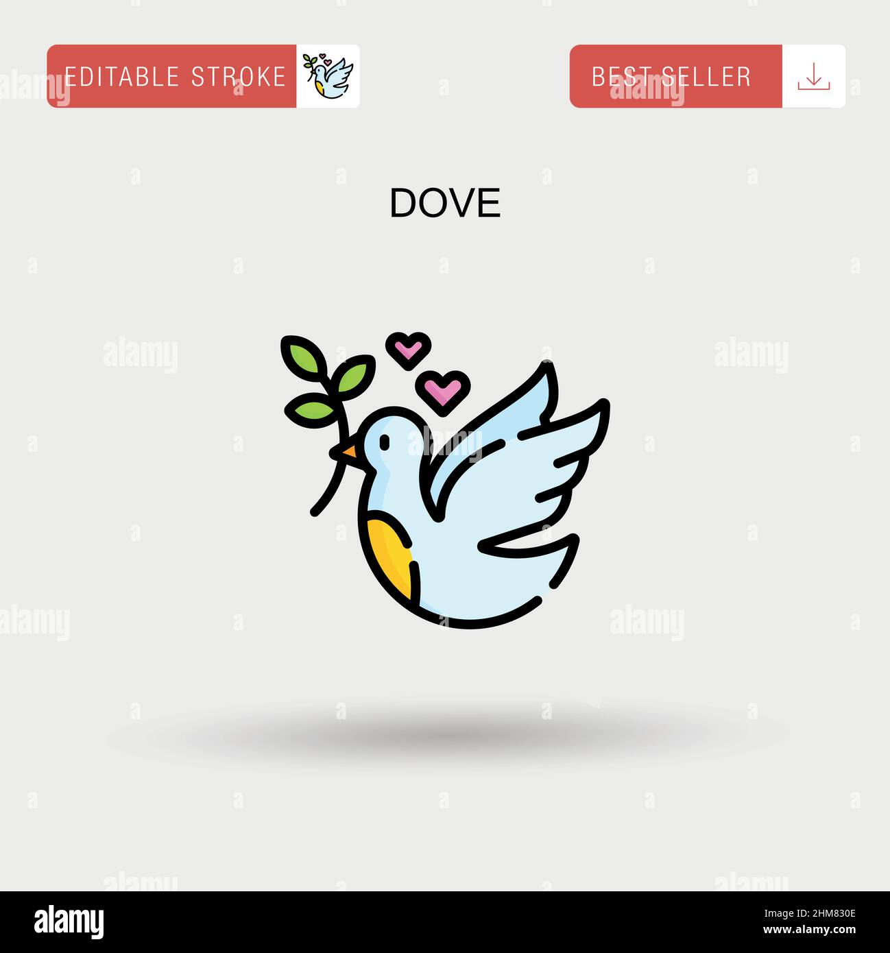 Dove Simple vector icon Stock Vector Image & Art - Alamy