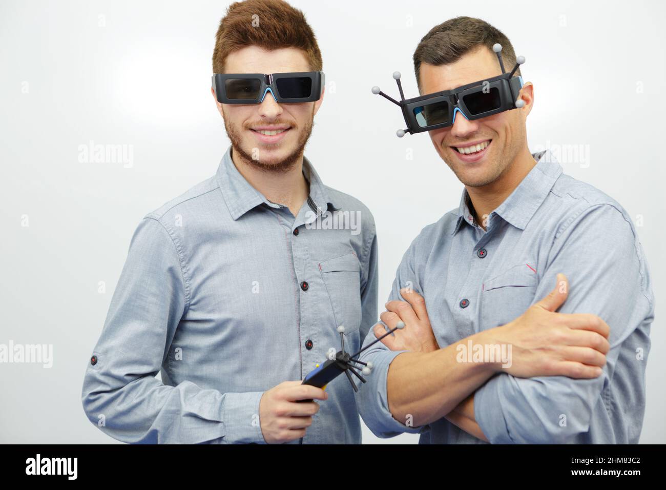Two men play virtual reality hi-res stock photography and images - Alamy
