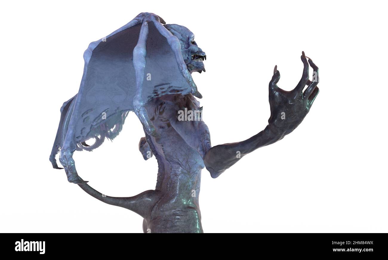 3D illustration demon isolated in white background Stock Photo - Alamy