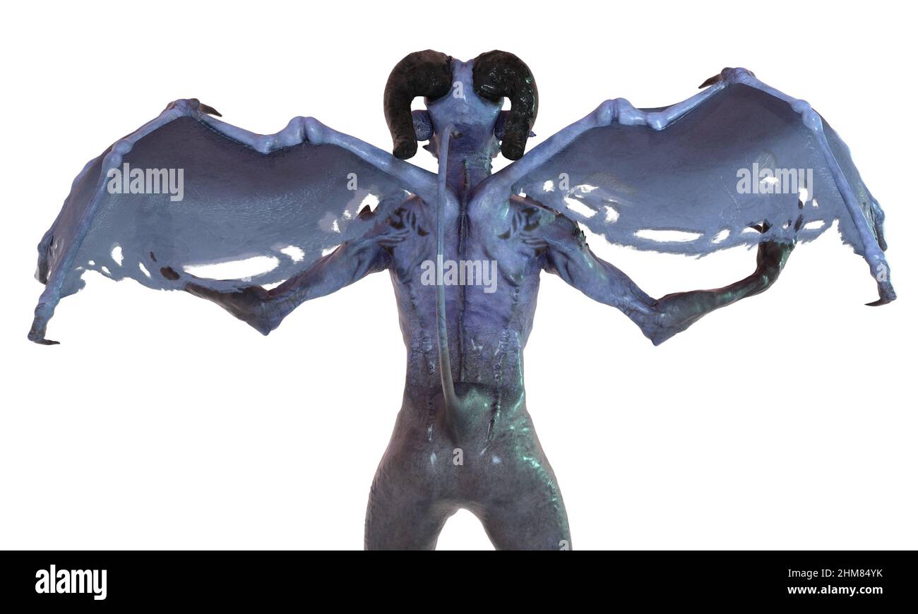3D illustration demon isolated in white background Stock Photo - Alamy