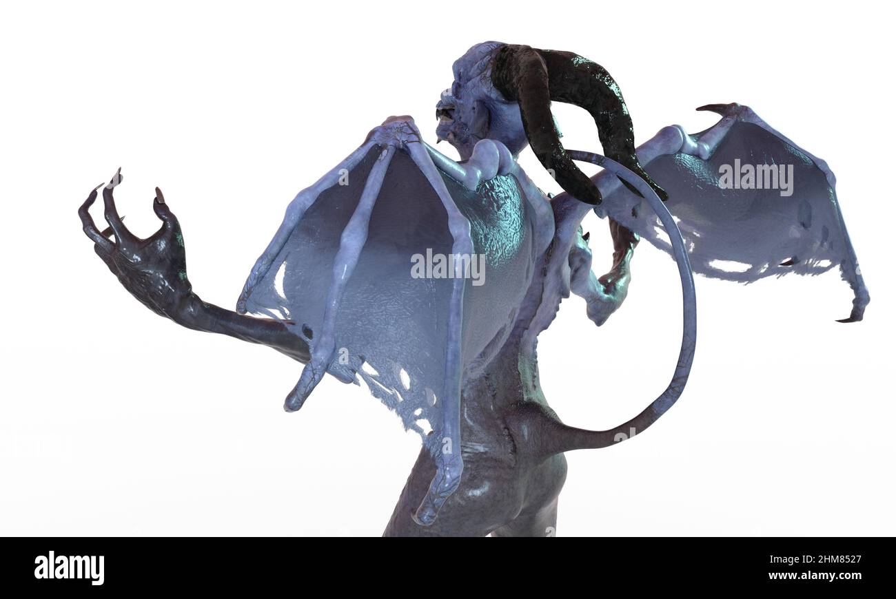 3D illustration demon isolated in white background Stock Photo - Alamy