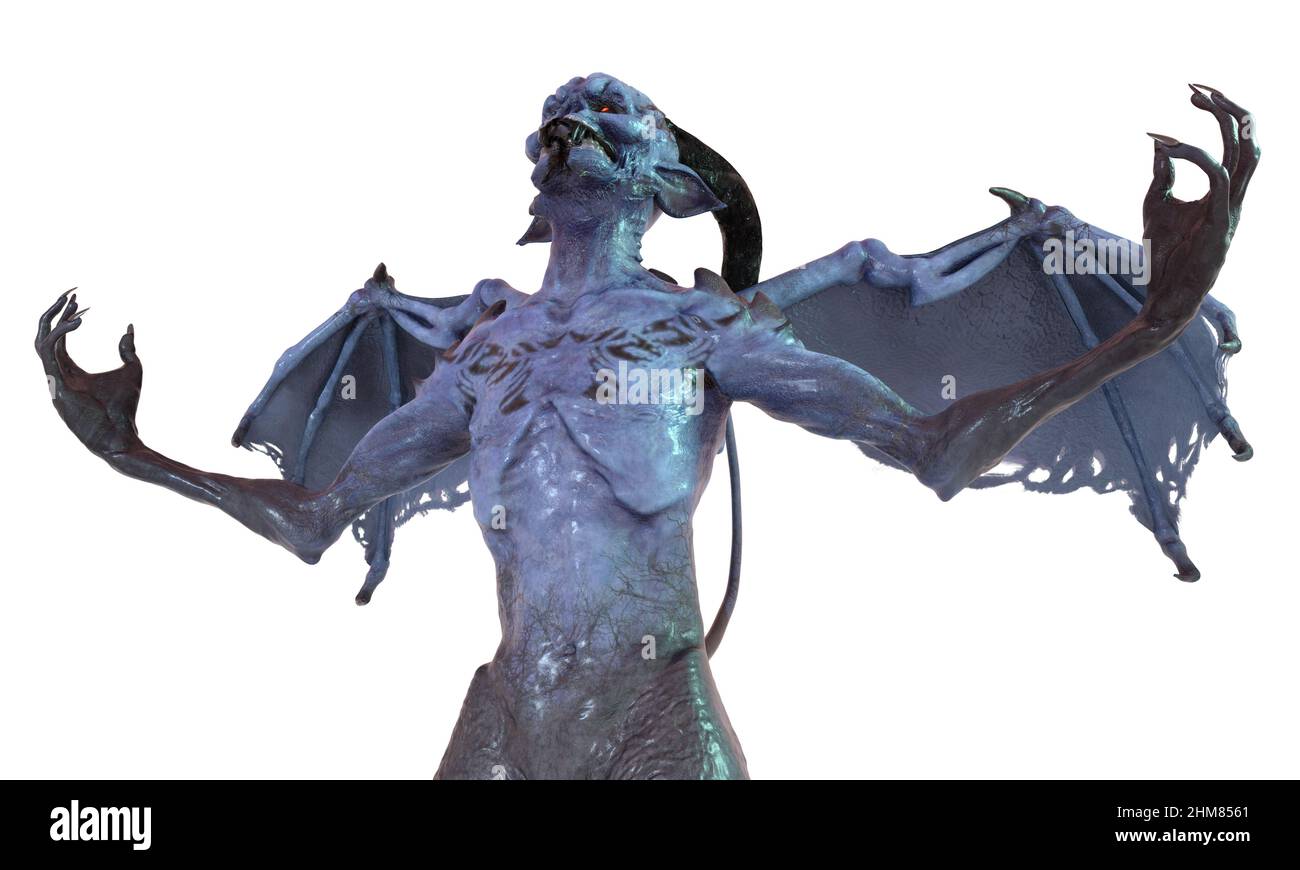 3D illustration demon isolated in white background Stock Photo - Alamy