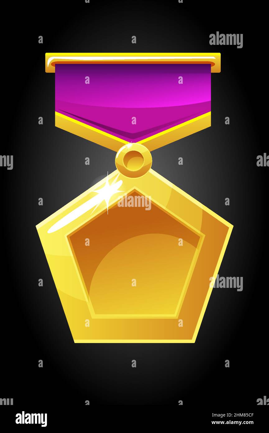 Vector illustrated gold medal icon for game Stock Vector Image & Art ...
