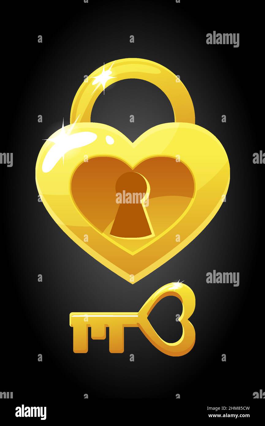 Vector heart shape key and lock icons Stock Vector Image & Art - Alamy