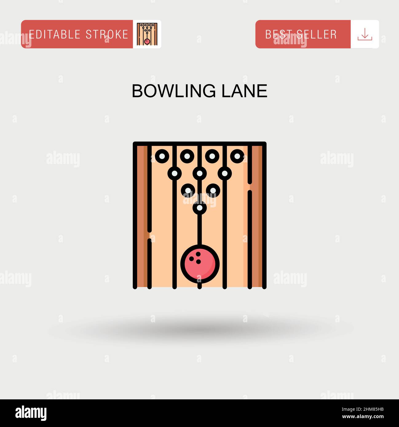 Bowling lane Simple vector icon Stock Vector Image & Art - Alamy